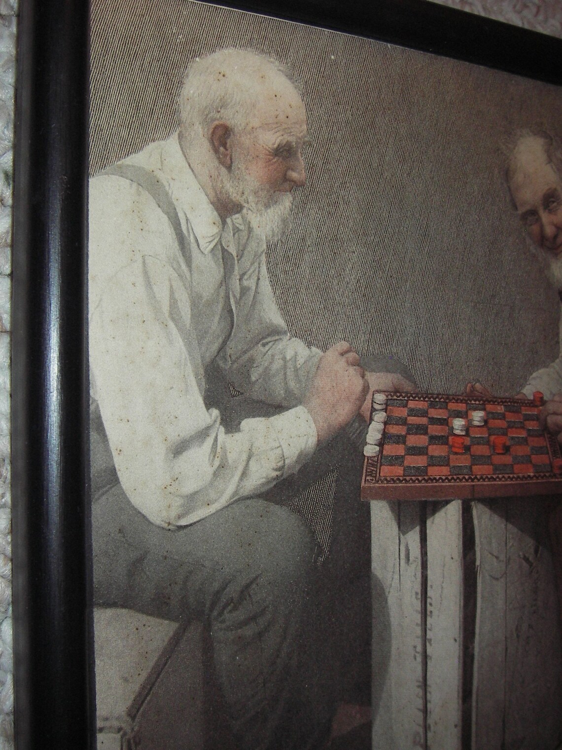 Early 1900s Newspaper Print of Two Elderly Men Playing | Etsy