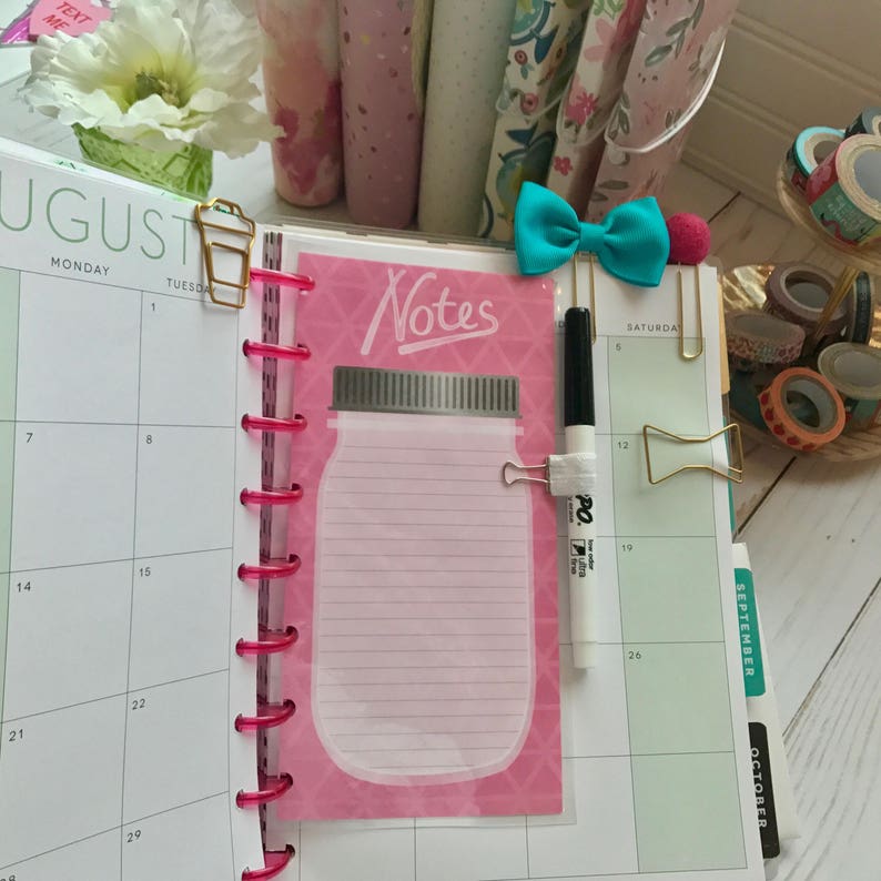 Reusable to Do / Notes Laminated Planner Insert With Elastic - Etsy