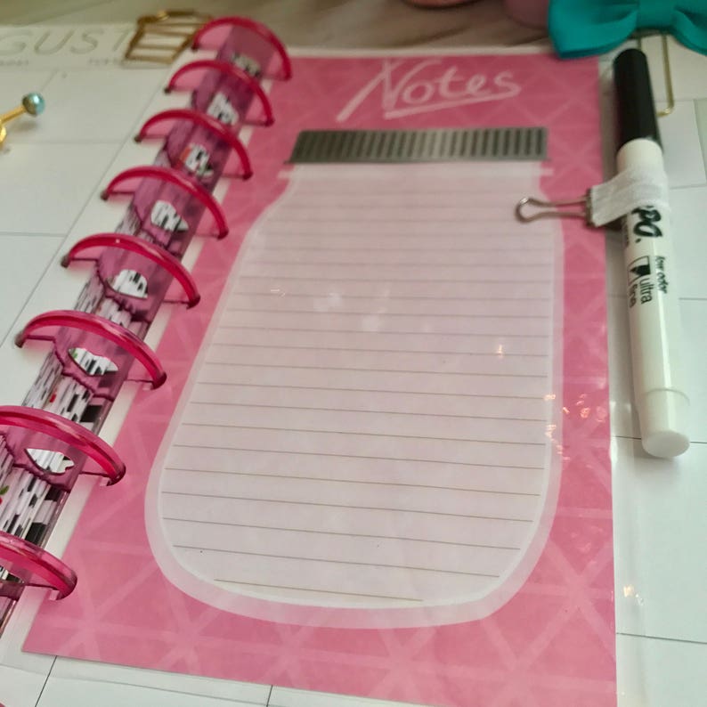 Reusable to Do / Notes Laminated Planner Insert With Elastic - Etsy