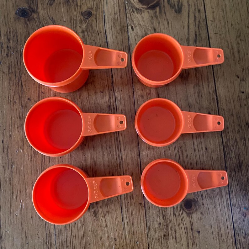 Vintage Orange Tupperware Measuring Cups - Etsy