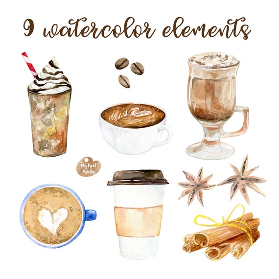 Watercolor Coffee clipart coffee mug 600 dpi png with transparent ...