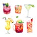 Watercolor Cocktail Clipart | Graphics PNG Drinks 600 DPI Summer Party ...