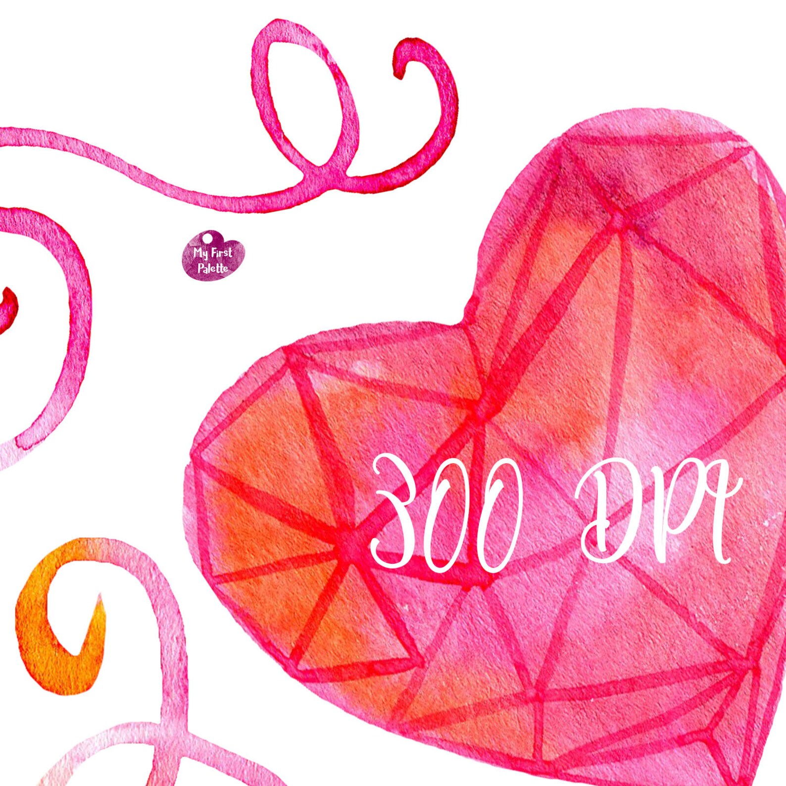 Watercolor Hearts Clipart: Valentine's Day PNG Graphics (300 Dpi) - Etsy