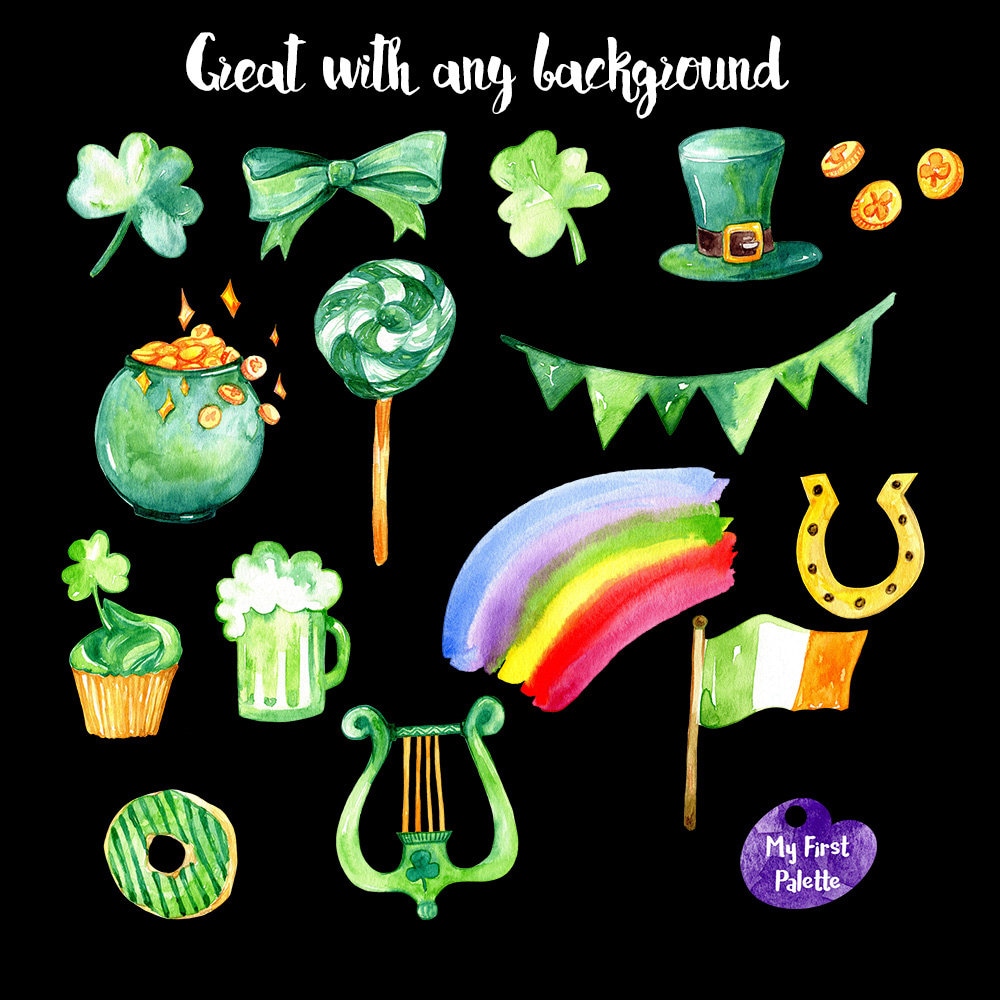 Watercolor St. Patrick's Day Clipart 400 Dpi PNG, Holidays Collection ...