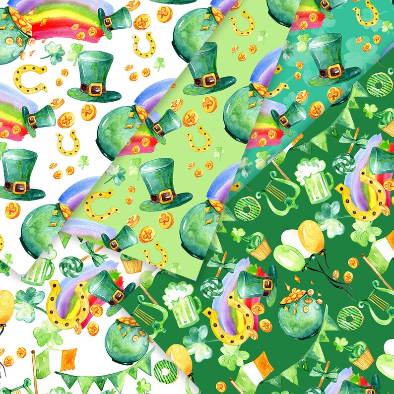 St Patricks's Day Digital Paper. Patricks's Day Gift Wrap. Printable ...
