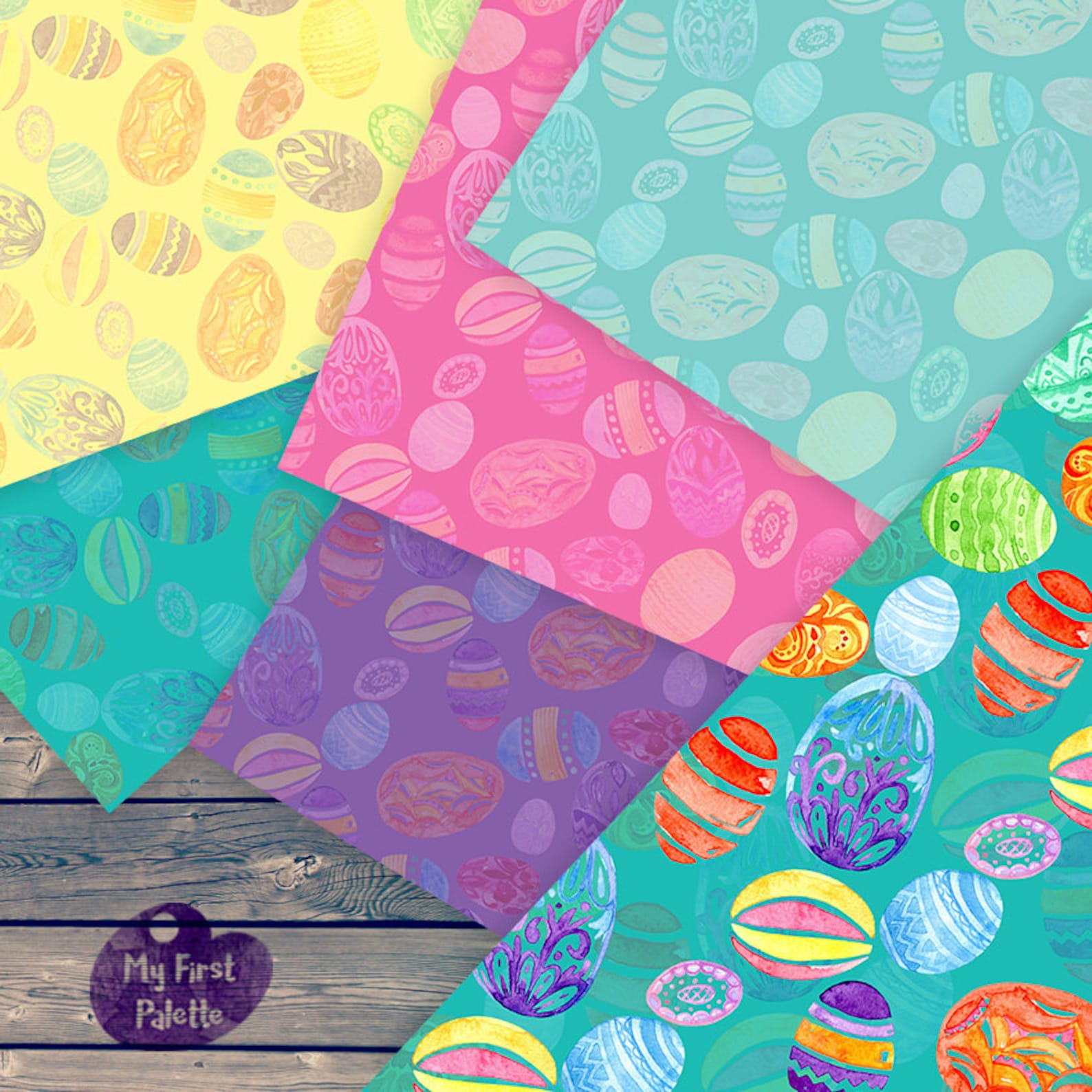 Easter Eggs Digital Paper. Easter Gift Wrap. Printable Wrapping Paper ...