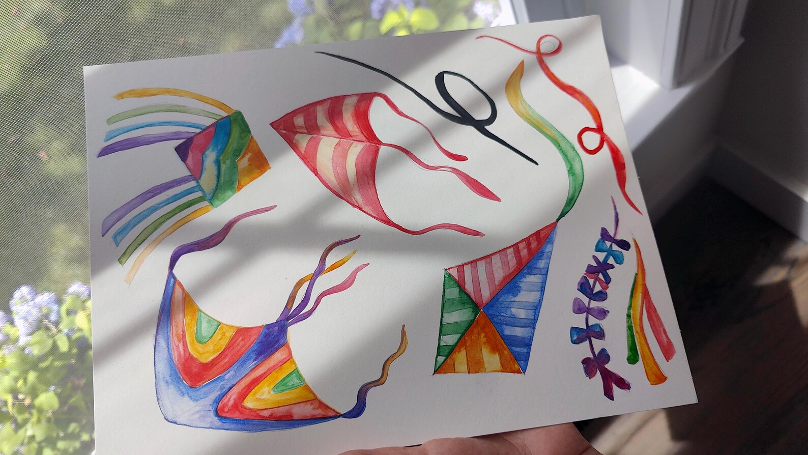 Kites Watercolor Clipart 600dpi PNG, Summer, Digital Download ...