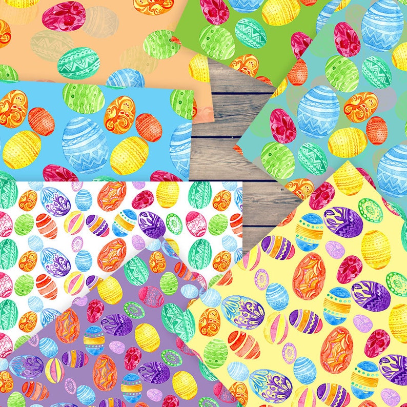 Easter Eggs Digital Paper. Easter Gift Wrap. Printable Wrapping Paper ...