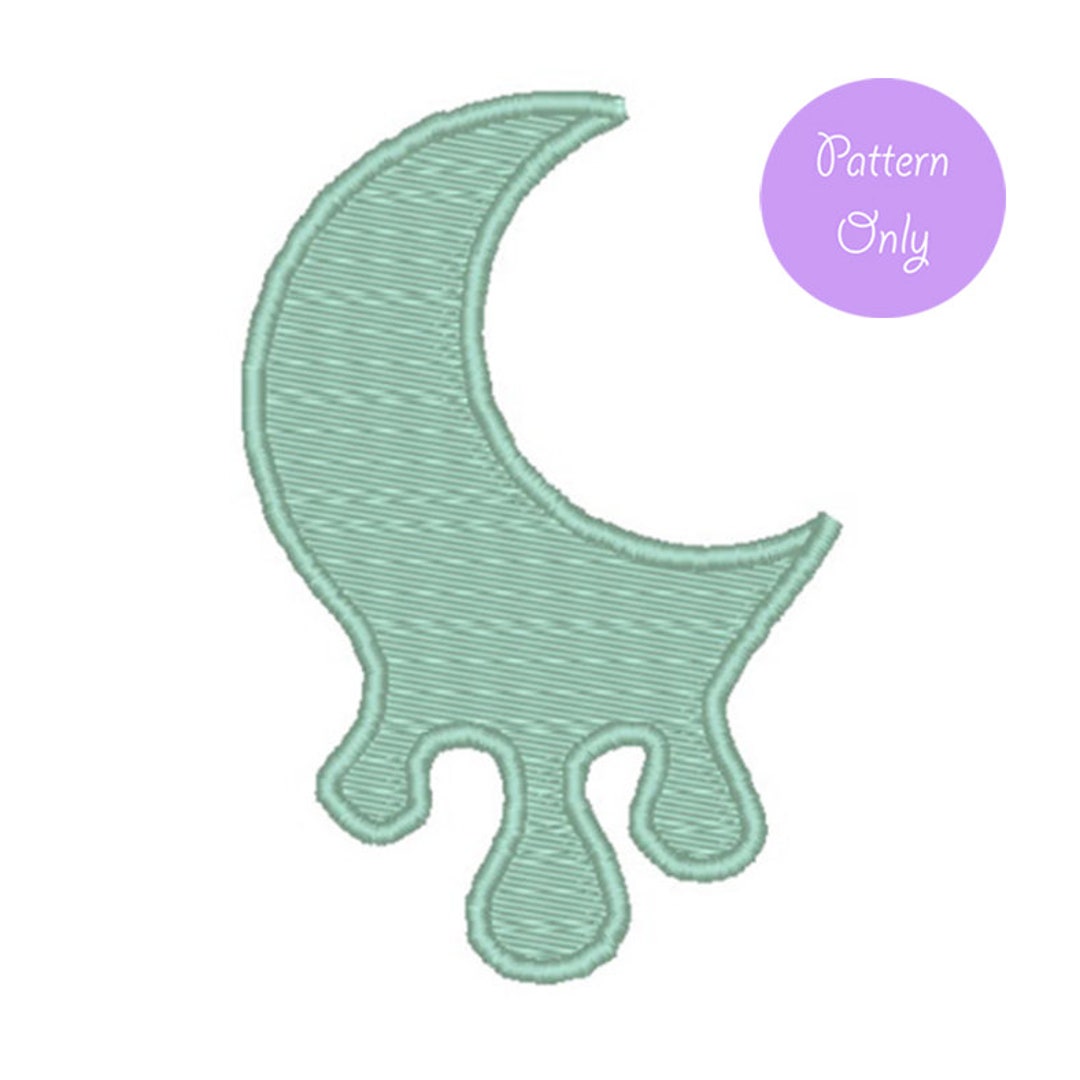 Drippy Moon Design Embroidery File Digital Download - Etsy
