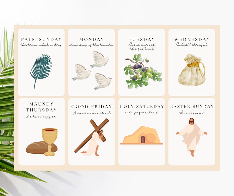 Holy Week Reading Plan and Cards - Etsy