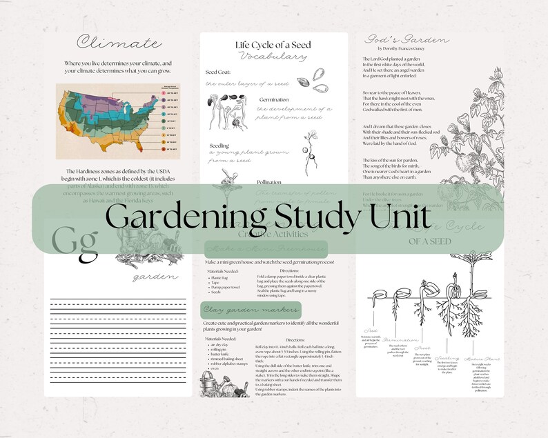 Gardening Study Unit - Etsy