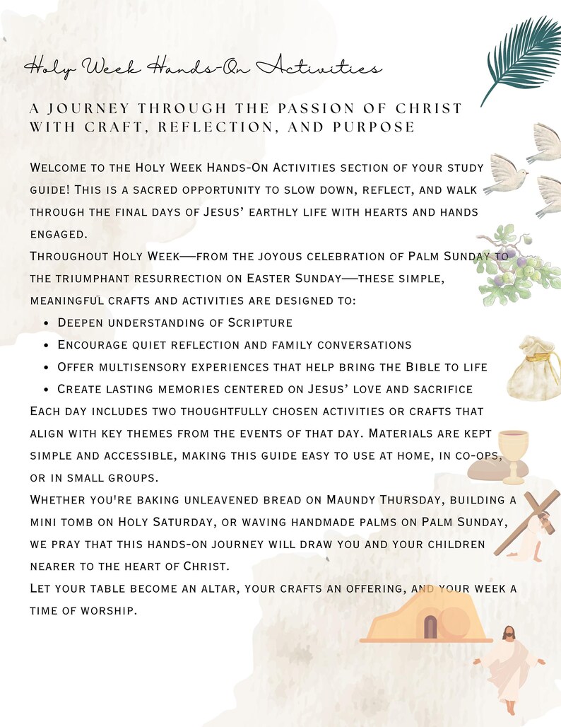 Holy Week Hands on Activities - Etsy