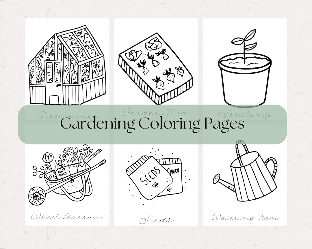 Gardening Coloring Book - Etsy