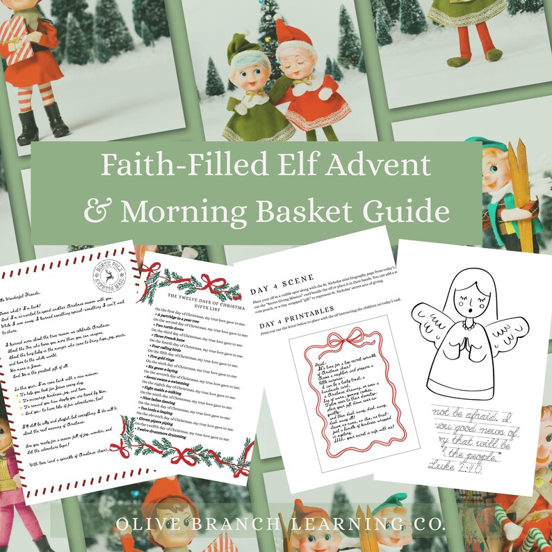 25-day Christian Elf Printable Bundle • Advent Activities, Elf Letters ...