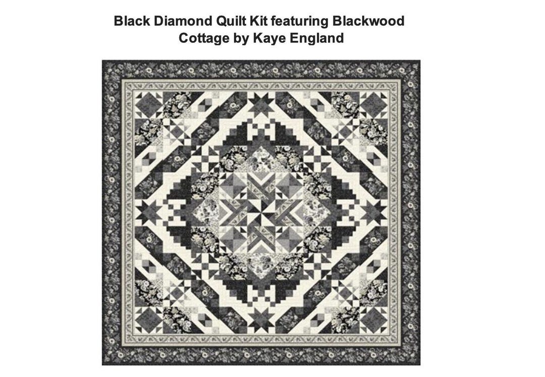 Black Diamond Quilt Kit Featuring Blackwood Cottage by Kaye England. - Etsy