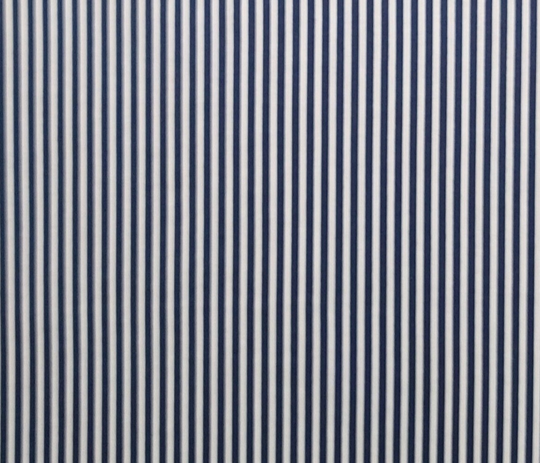 Dark Blue and White Vertical Stripe (parallel to Selvage) Fabric ...