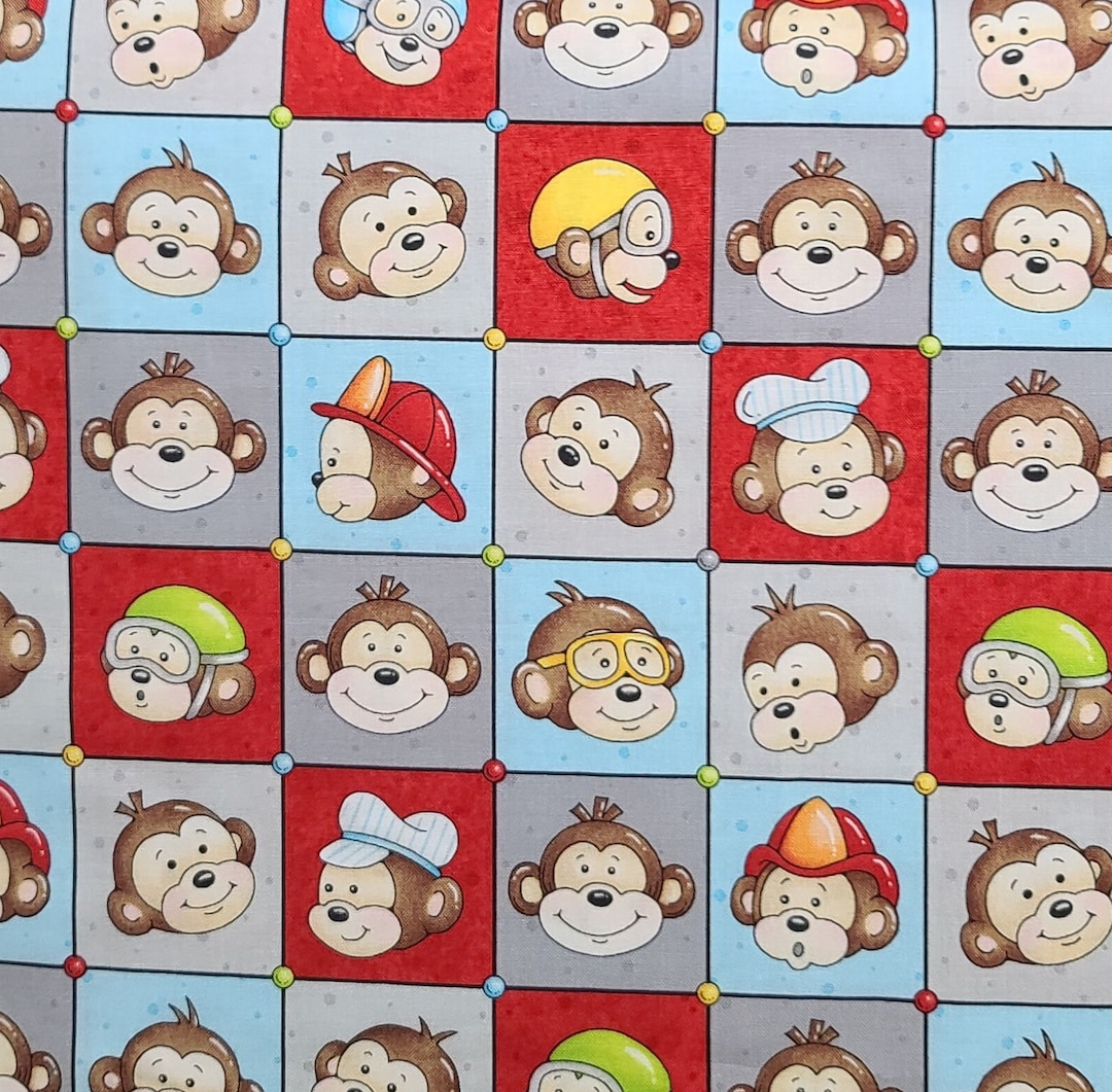 EOB Monkey Around by Marie Cole Henry Glass & Co Cartoon Monkey Block ...
