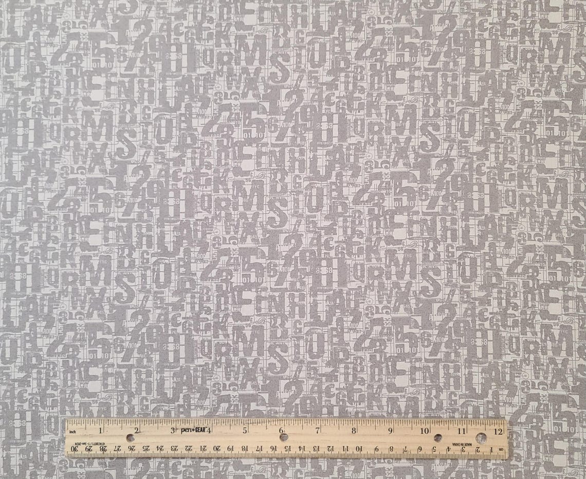 Basic Grey/compositions Number Jumble 30453-14 for Moda - Pale Pinkish ...