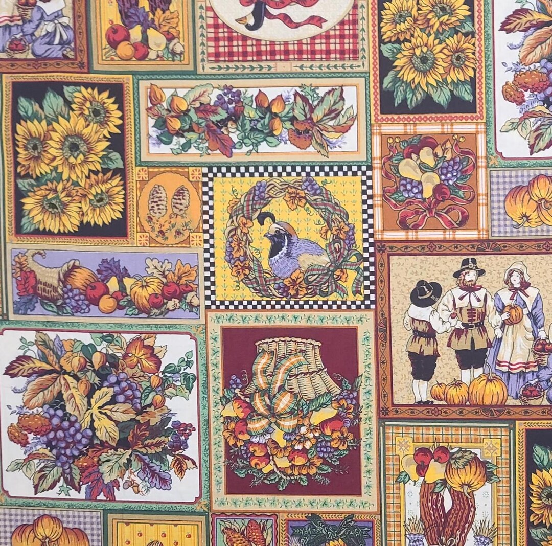 Concord Fabrics by Sharon Kessler - Fall / Thanksgiving Cheater Cloth ...