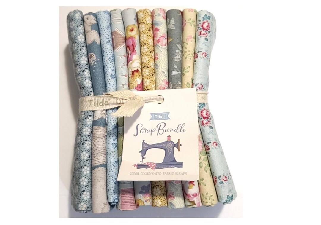 Tilda Scrap Bundle - 1- Fat Quarter Bundle (10 Pieces) Teal/green ...