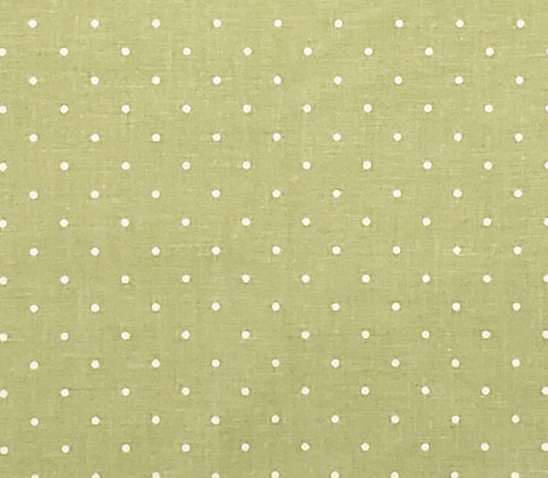 Spring Green Fabric / White Pindot - Selvage to Selvage Print - Etsy ...