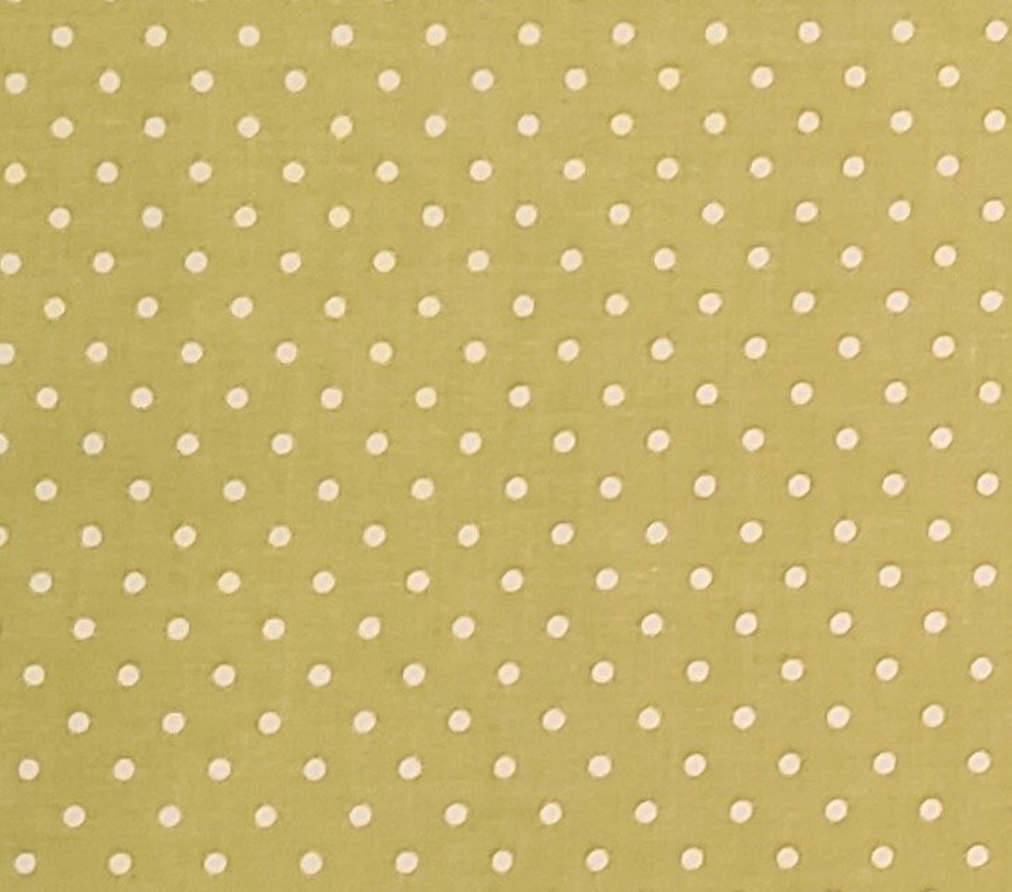 Lime Green Fabric / White Polka Dot Print - Selvage to Selvage Print - Etsy