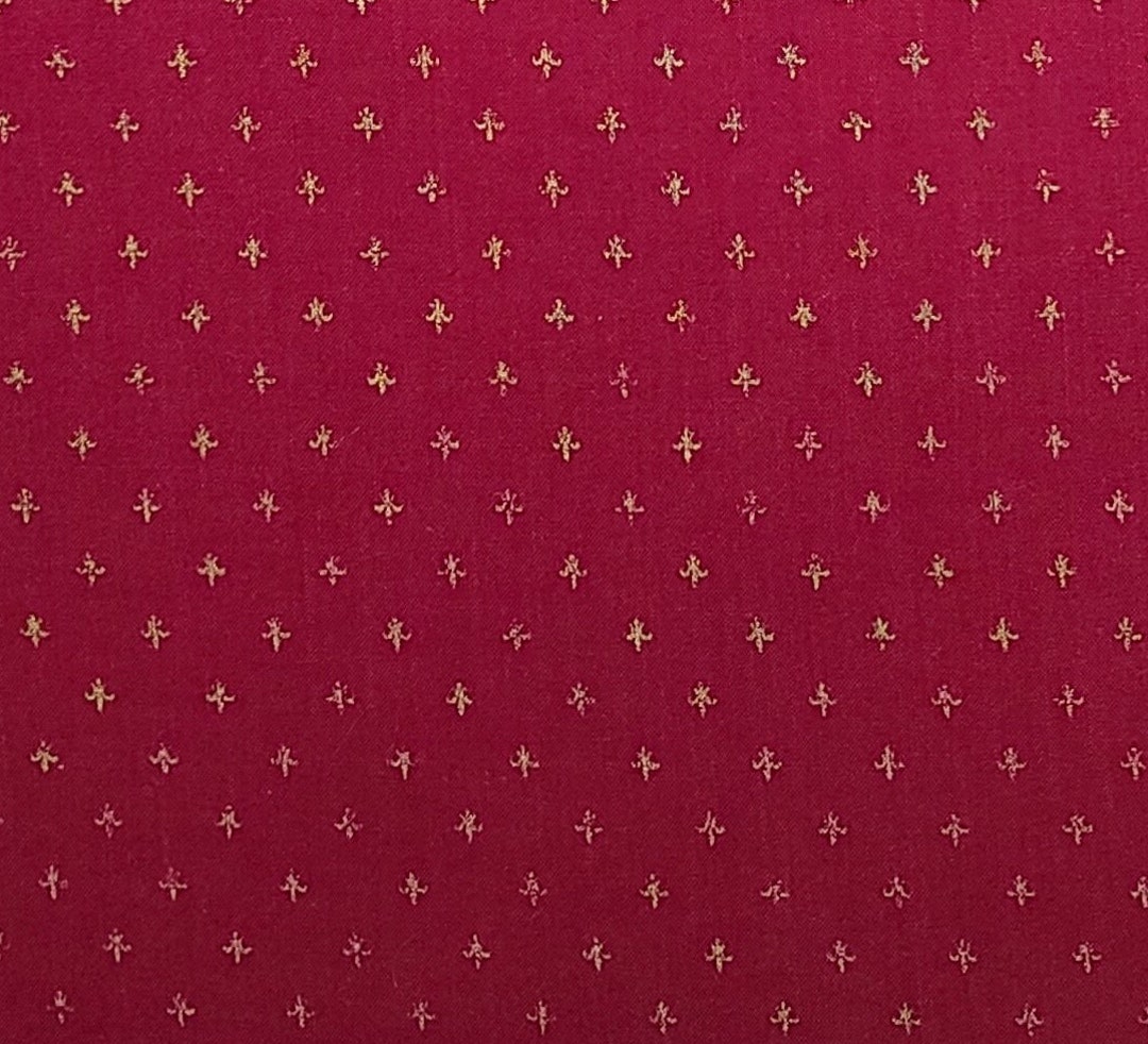 Concord Fabrics Inc by Joan Kessler Cranberry Colored Fabric / Gold ...
