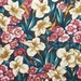 VIP Print Cranston Print Works Colonial Blue Fabric / Pink and White Flower Print - Etsy