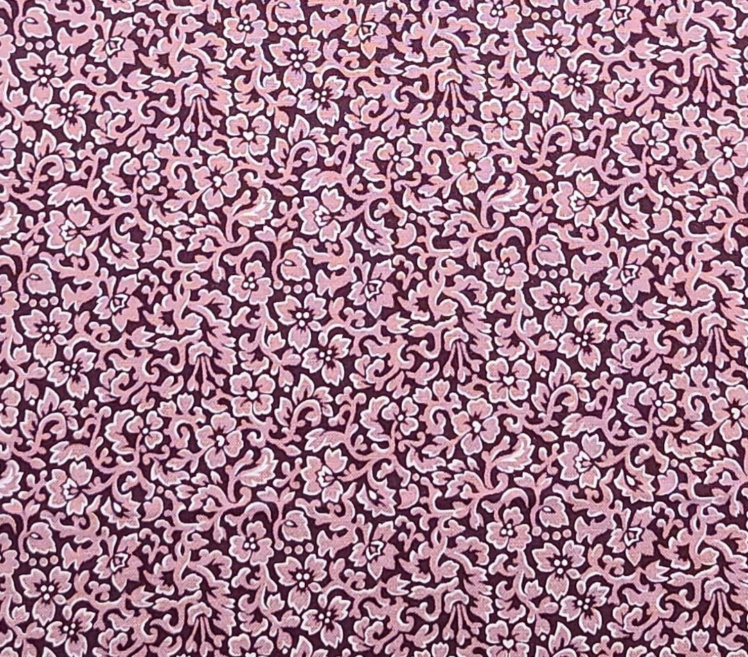 Ozark Calico Collection by Fabri-quilt Inc - Wine Colored Fabric / Rose ...