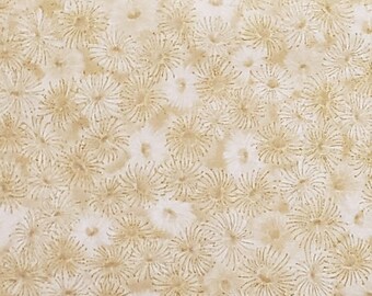 Robert Kaufman Fabric Cream With Metallic Gold Print - Etsy