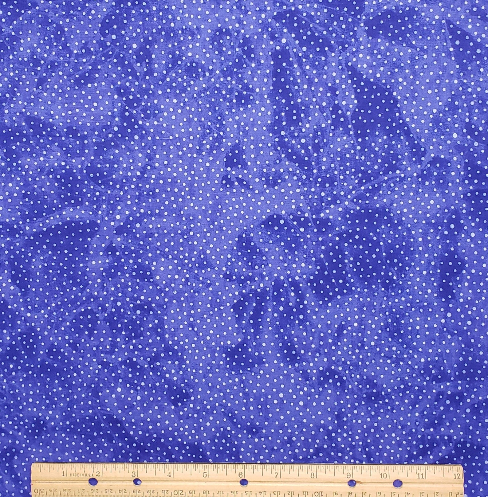 Dark Royal Blue Tonal Fabric / Tonal Polka Dots Selvage to - Etsy
