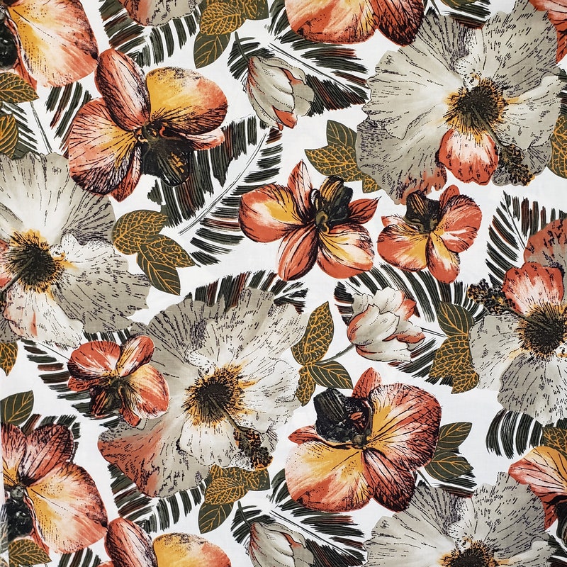 Large Floral Fabric - Etsy