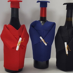 Graduation Cap & Gown Bottle Cover - Black - Etsy