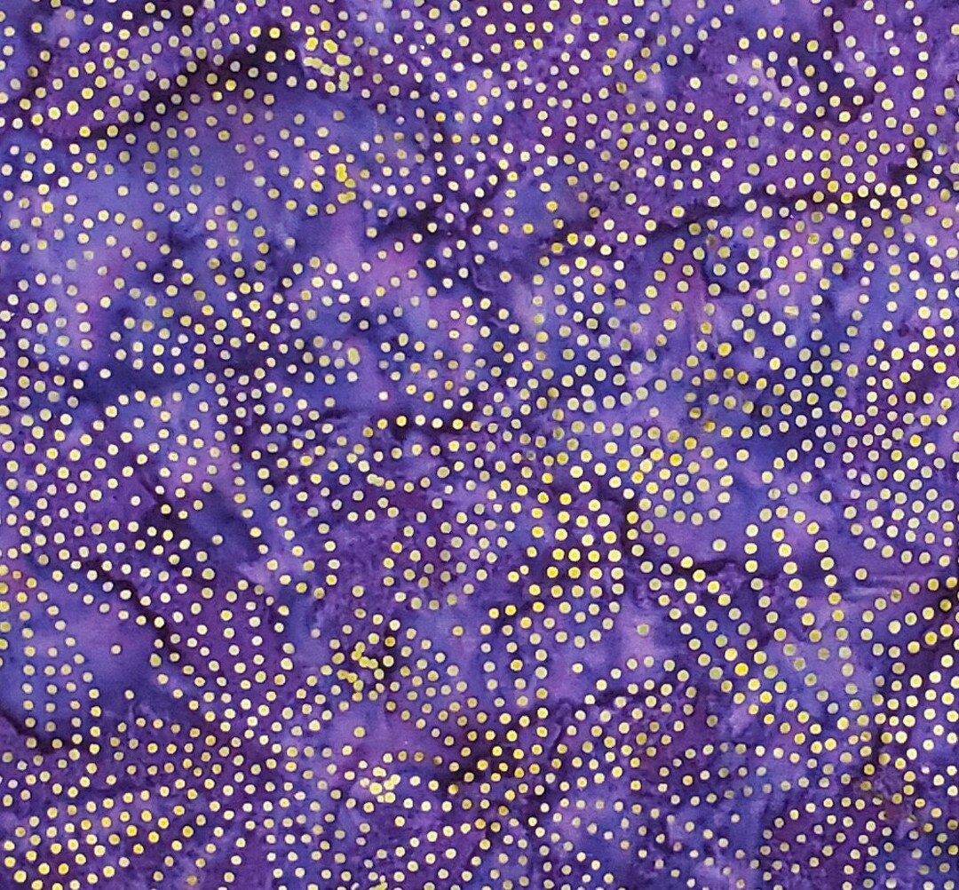 BATIK - Dark Purple Patterned Fabric With Yellow Flower Pattern - Etsy