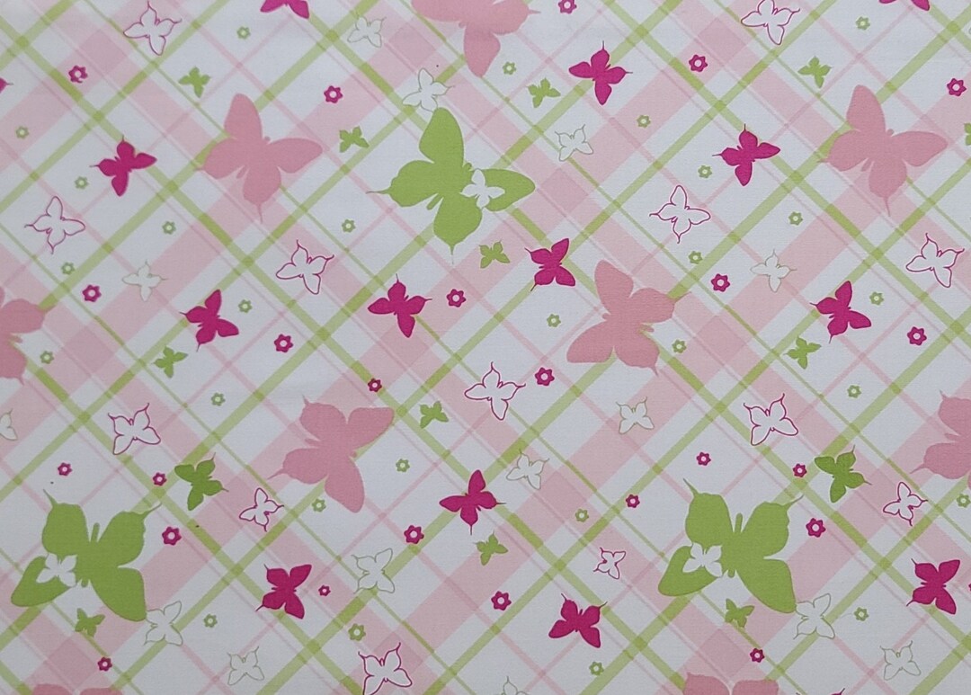 Joann Fabric - White Fabric / Light Green, Pale Pink, Raspberry ...