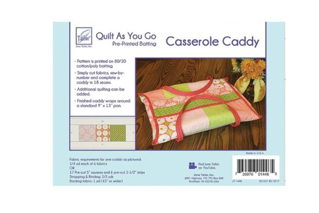 June Tailor Quilt as You Go Casserole Caddy - Pre-printed Batting - Etsy