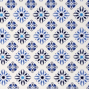 White Fabric - Blue Diamond Pattern - Etsy