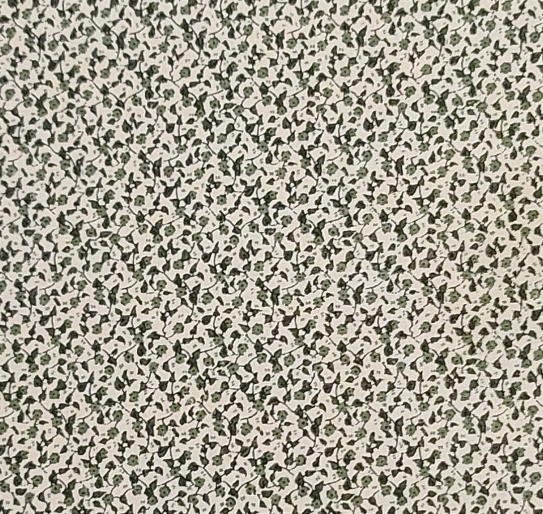 Ozark Calicos by Fabri-quilt Inc - Cream Fabric / Green Vintage Vine ...