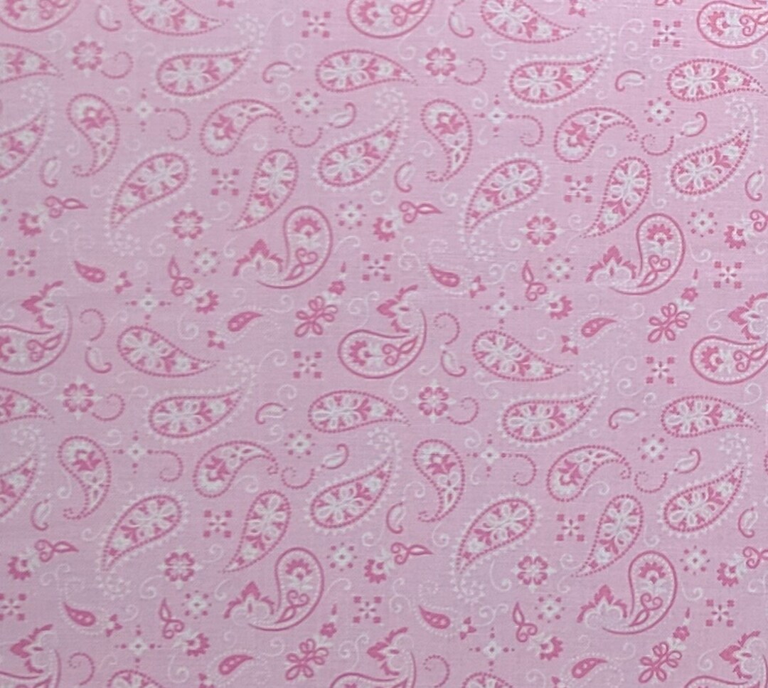 Light Pink Paisley Print Fabric Selvage to Selvage Print - Etsy