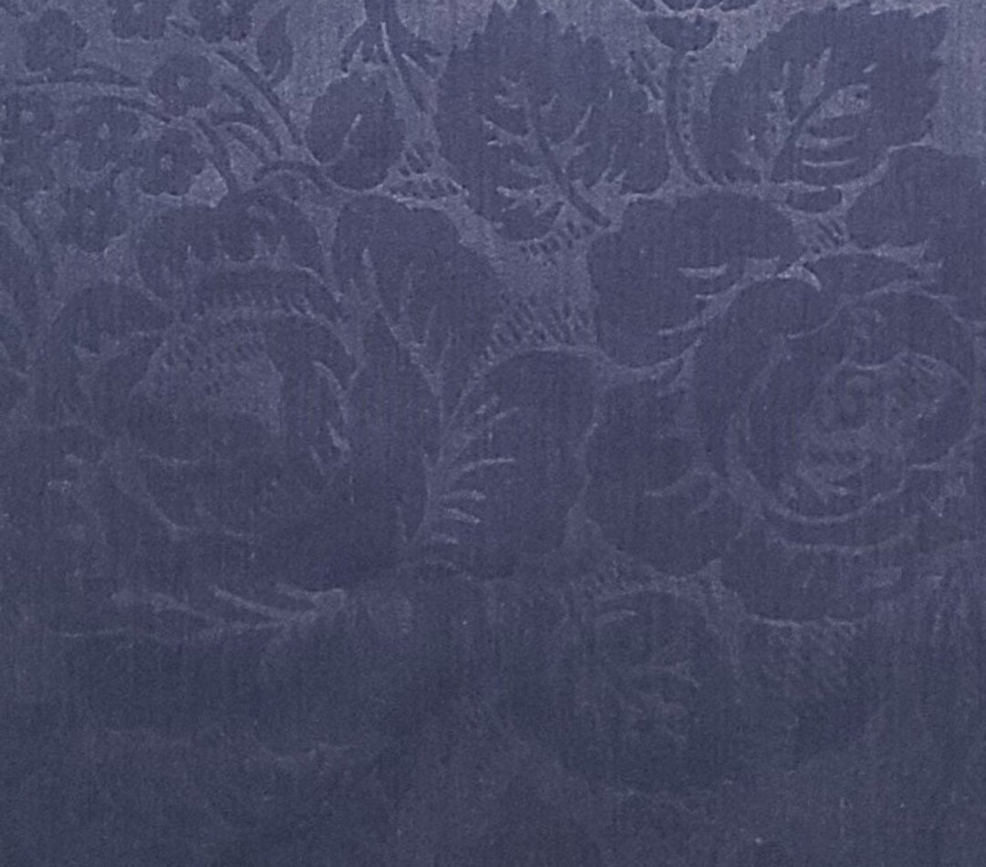 Navy Fabric / Large Floral Tone on Tone Pattern LIGHTWEIGHT Voile ...