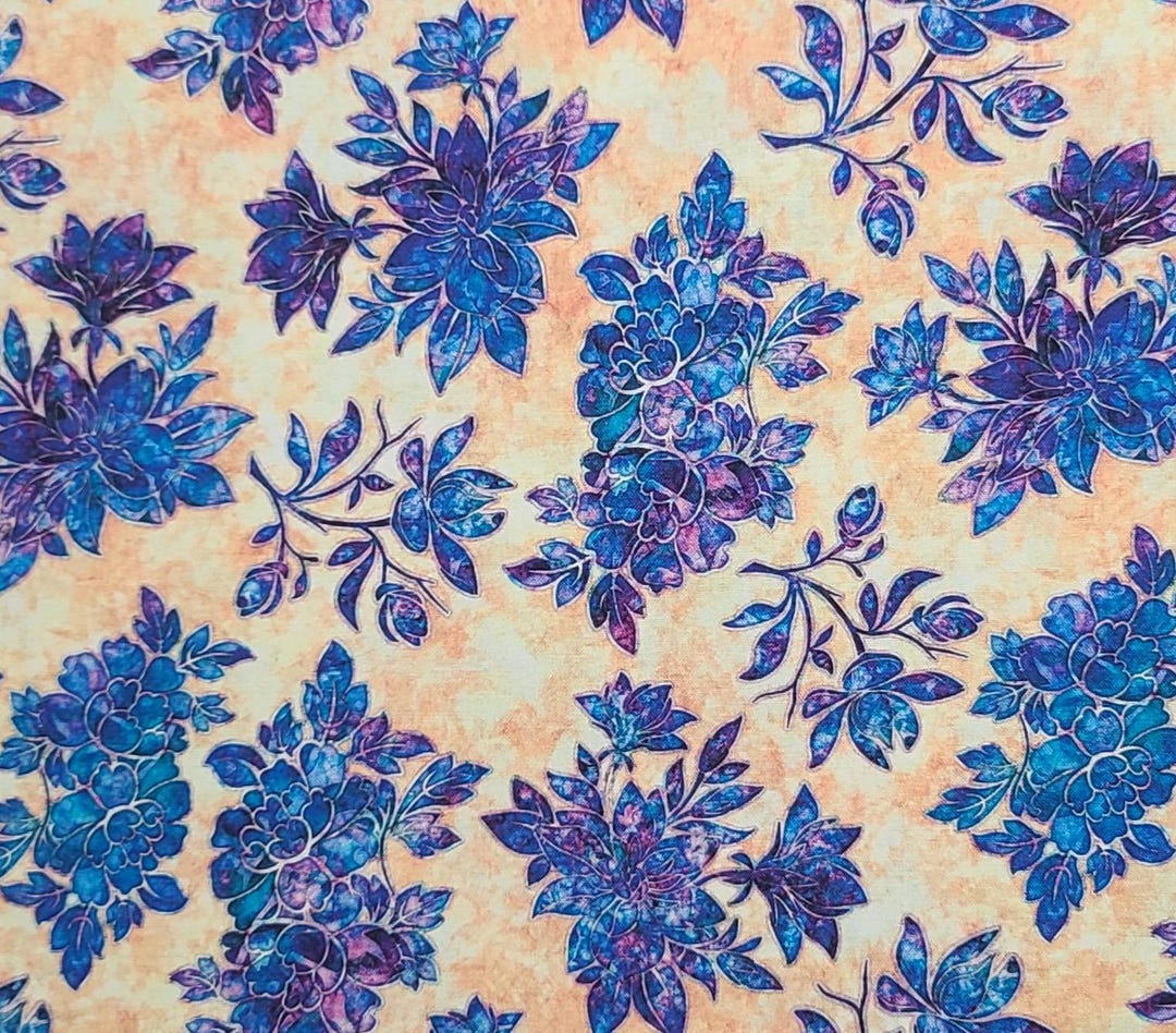 Dan Morris Design 2019 for QT Fabrics - Cream and Coral Fabric / Teal ...