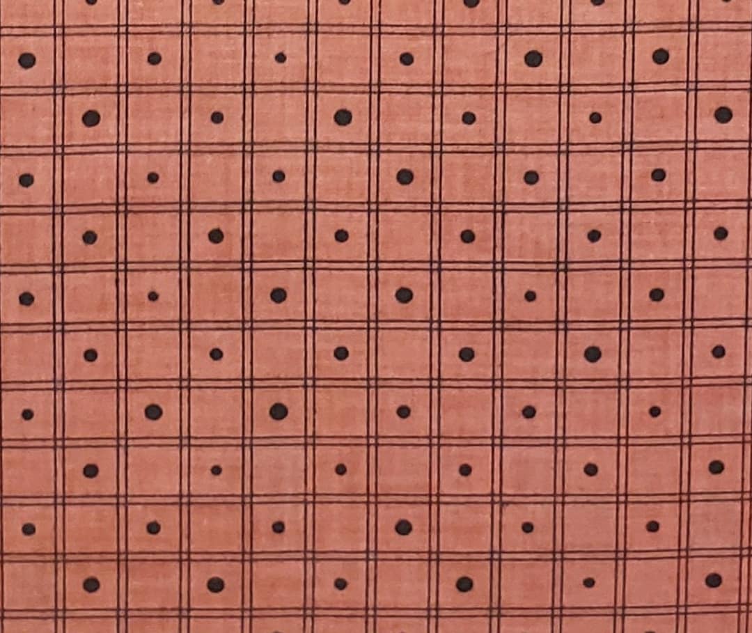 Spectrix - Light Rust Fabric / Black Square / Dot Print - Etsy