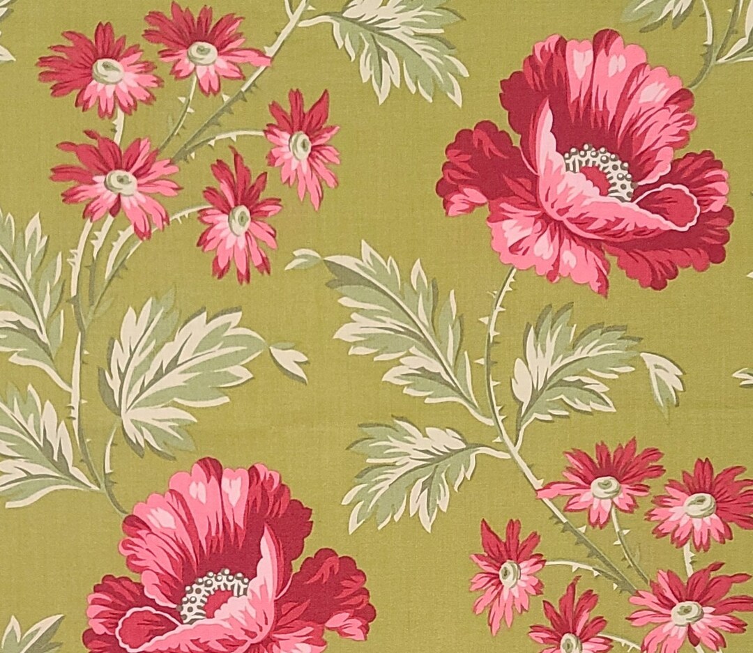 EOB Chateaux Rococo by Robyn Pandolph for Freespirit Chartreuse Fabric ...