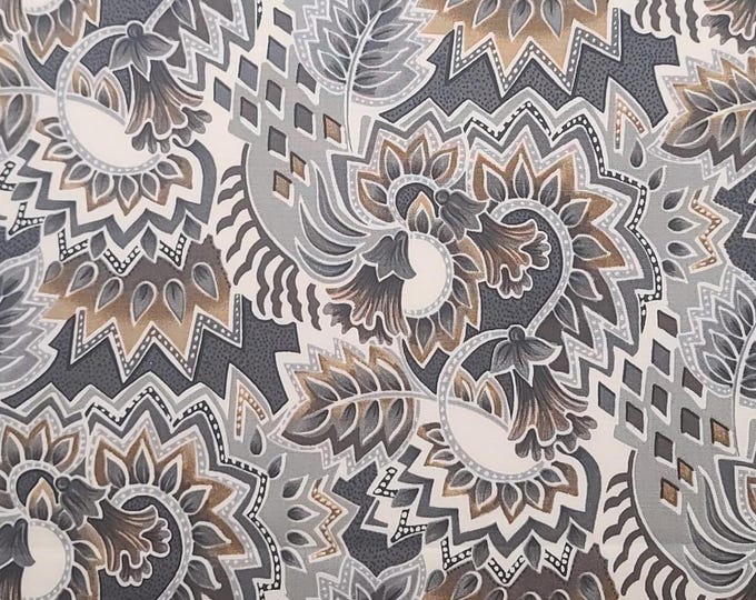 Patt#5954 Blank Textiles Inc - White Fabric / Black, Gray, Tan ...