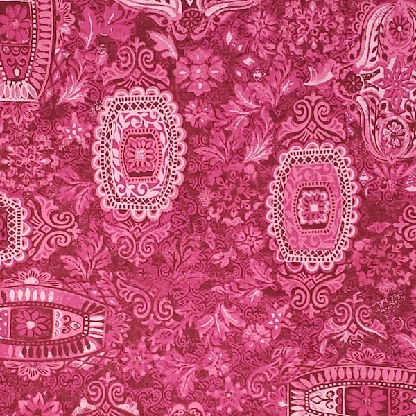 Pink Paisley Fabric - Etsy