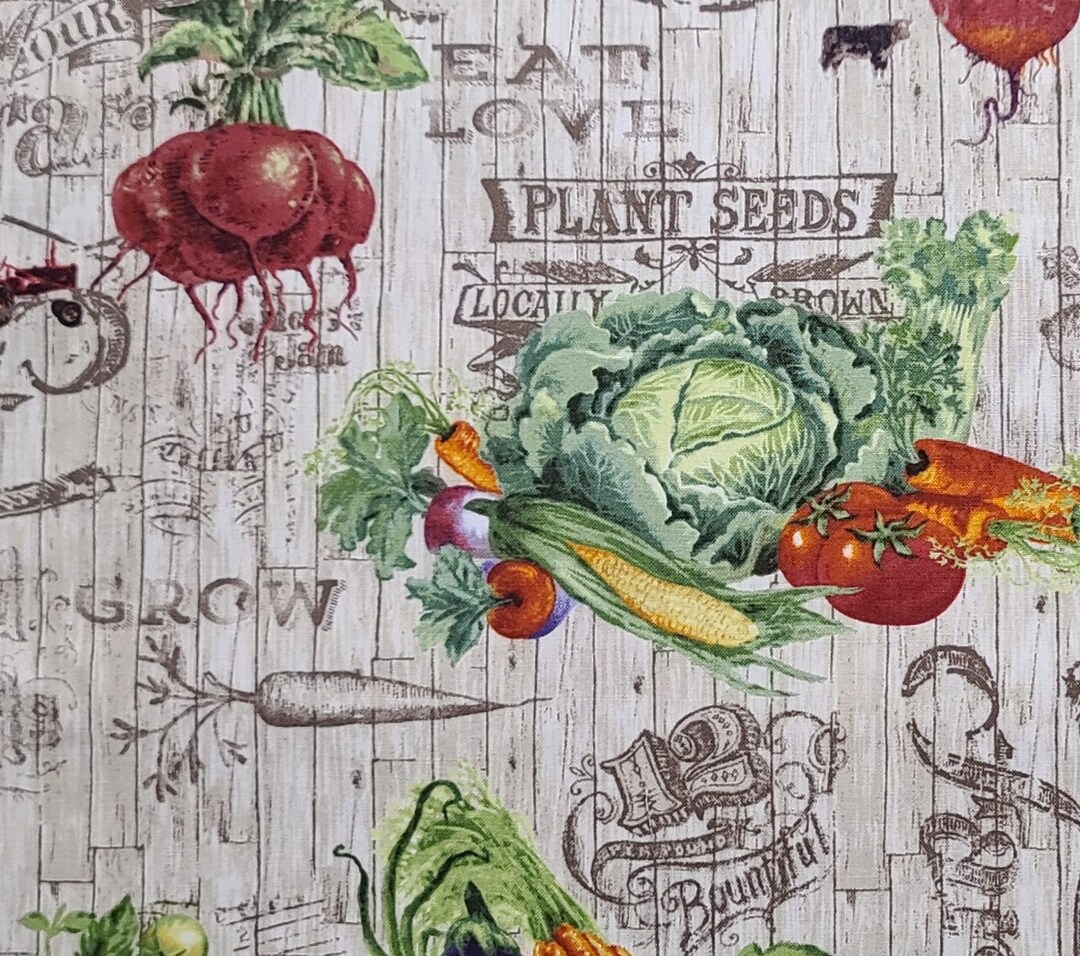 Farmer's Market by Geoff Allen Studio E Fabrics Patt# 4452 - White Wash ...