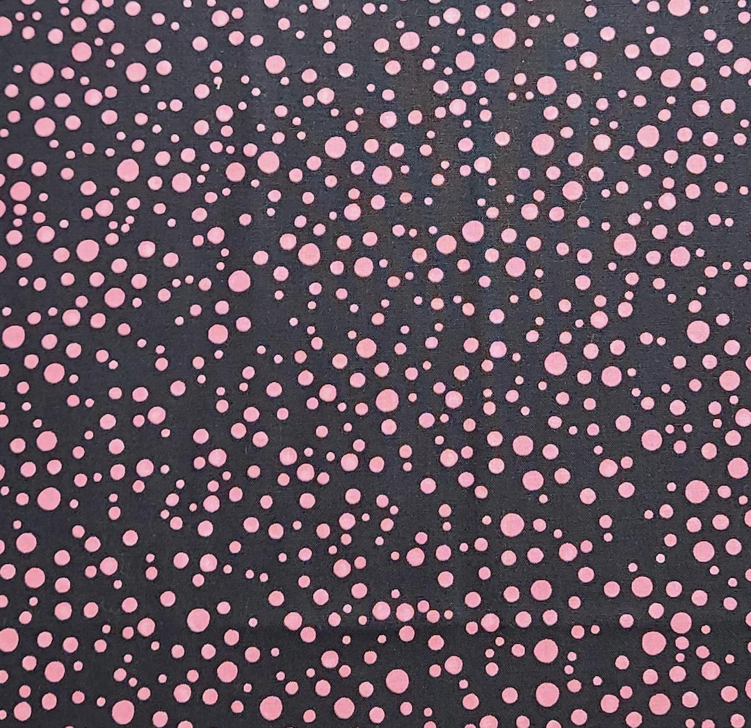 Balloon Dots Loralie Harris for Loralie Designs - Black Fabric / Pink ...