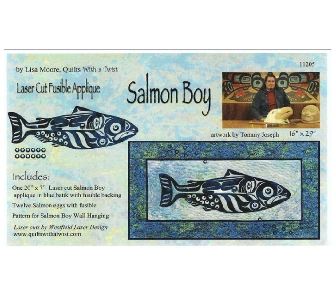 Salmon Boy Laser Cut Fusible Applique by Lisa Moore - Quilts With a ...
