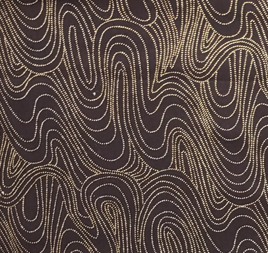 Black Fabric / Metallic Gold Dot Pattern - Etsy