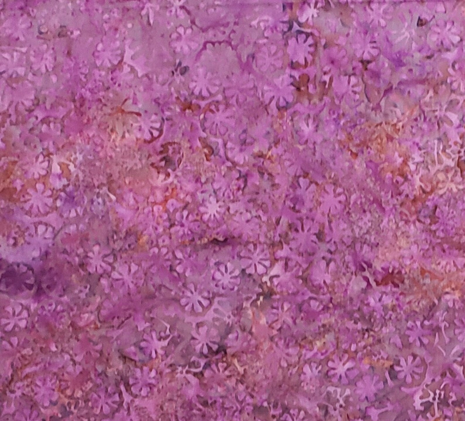 BATIK Bright Purple / Rust Fabric / Flower Pattern - Etsy